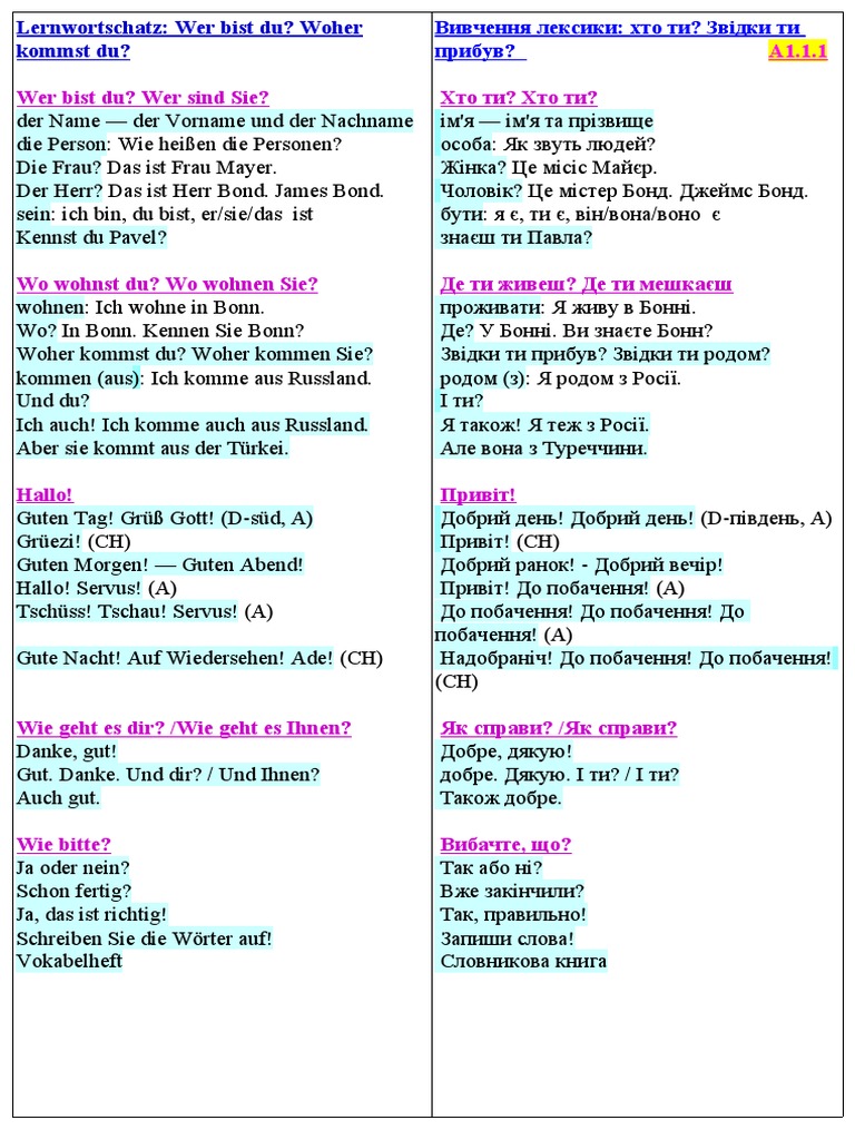 Wer Bist Du? Wer Sind Sie? | PDF