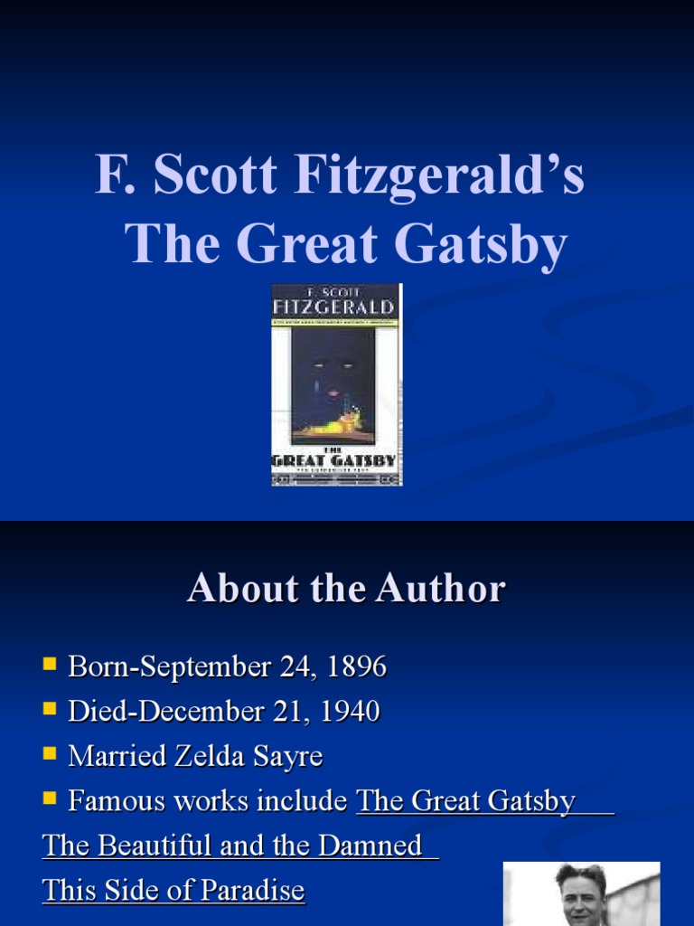 Gatsby PPT Intro | PDF | The Great Gatsby | Novels Gatsby PPT Intro | PDF | The Great Gatsby | Novels