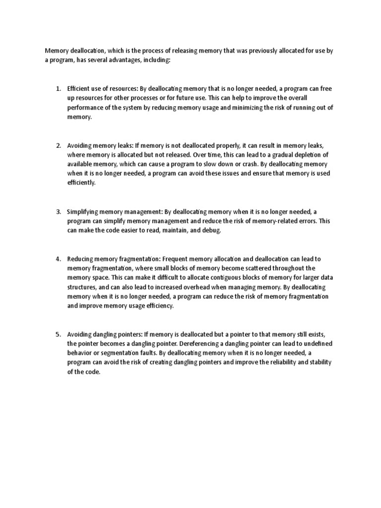 Memory Deallocation Pdf Pointer Computer Programming Computer 5543