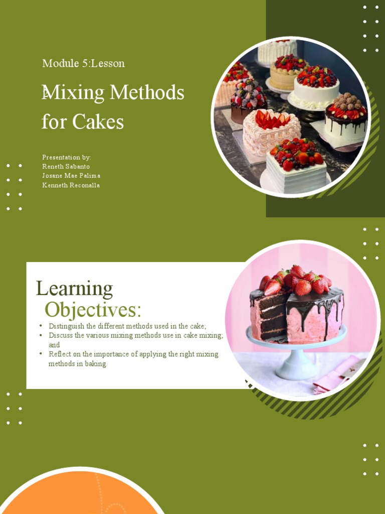 Mixing Method For Cakes | PDF | Cakes | Batter (Cooking)