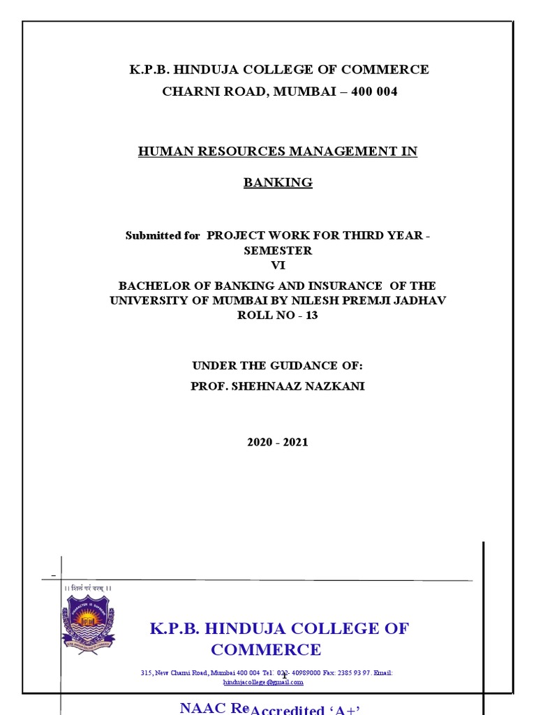 Human Resources in Banking Management | PDF | Human Resource Management ...