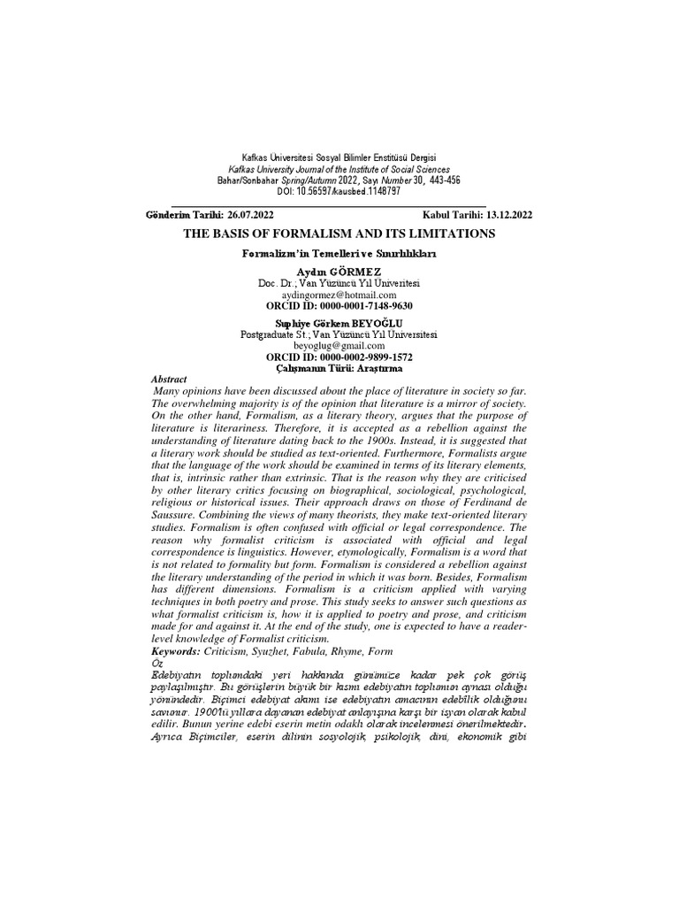 Understanding Formalism in Literature | PDF | Plot (Narrative ...