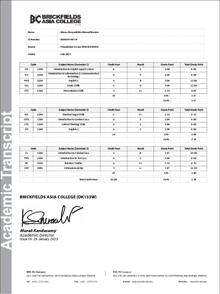Foundation Certificate Examples | PDF | Course Credit | Evaluation