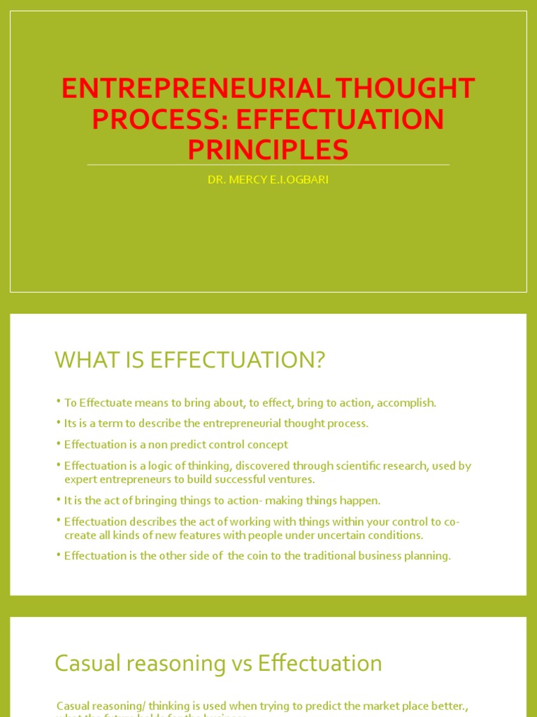 Effectuation Principles | PDF | Thought | Reason