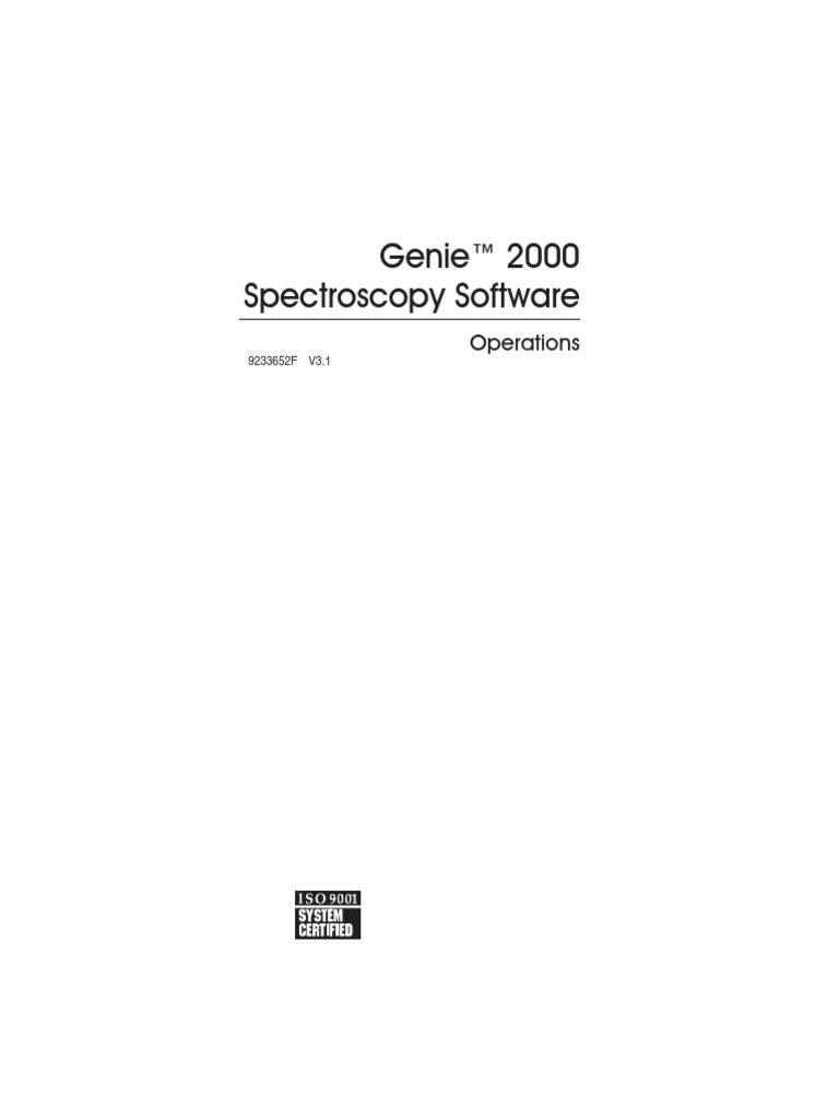 Genie™ 2000 Spectroscopy Software: Operations | PDF | Microsoft Windows ...