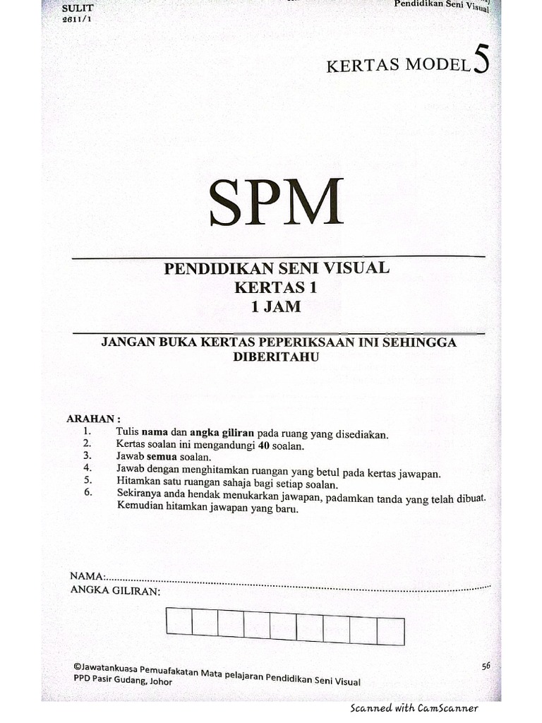 PSV Kertas 1 (Set 5) | PDF
