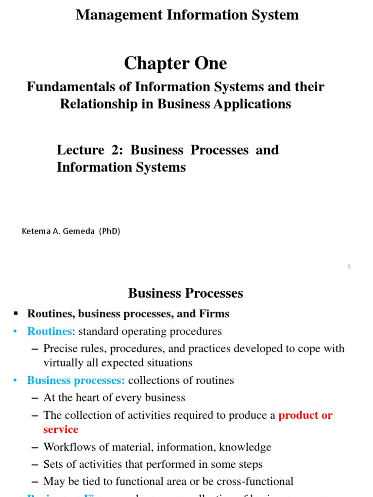 Chapter One: Management Information System | PDF | Business Process | Information System
