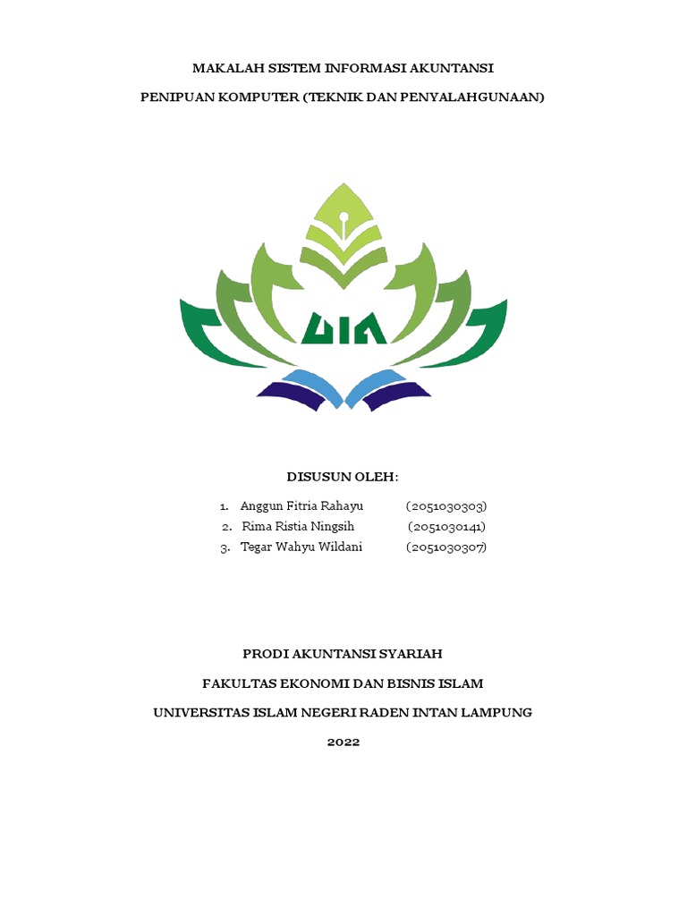 Makalah SIA Kel 3 Penipuan Komputer (Teknik Dan Penyalahgunaan) | PDF