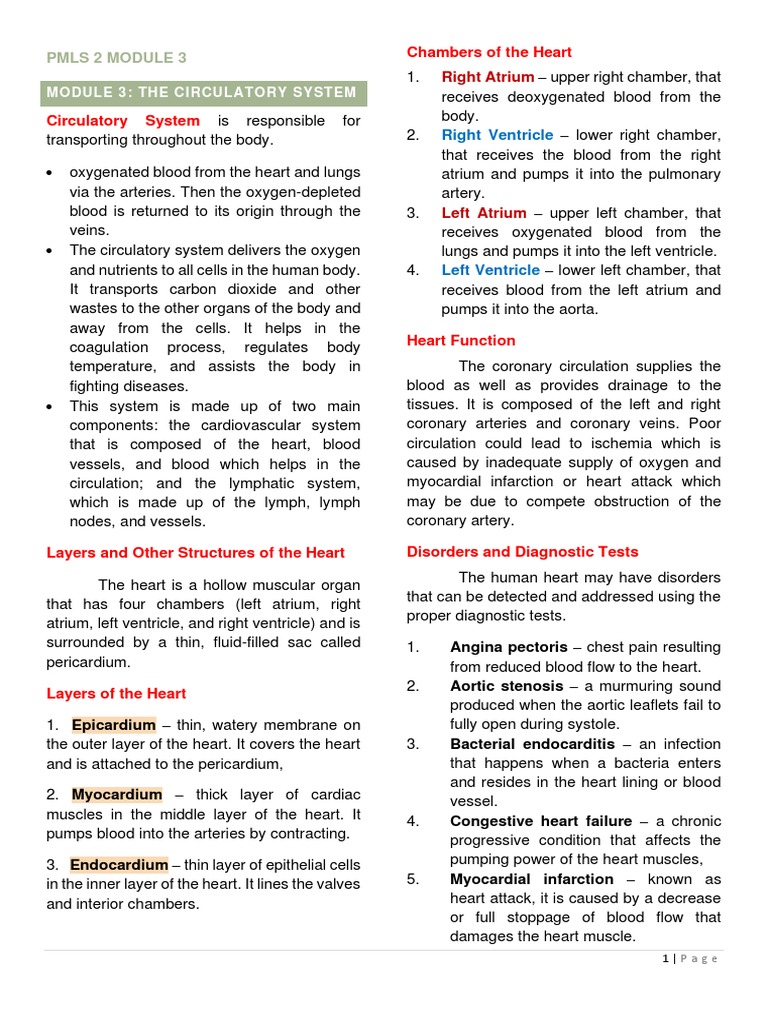 PMLS 2 LEC Module 3 | Download Free PDF | Heart | Blood Type