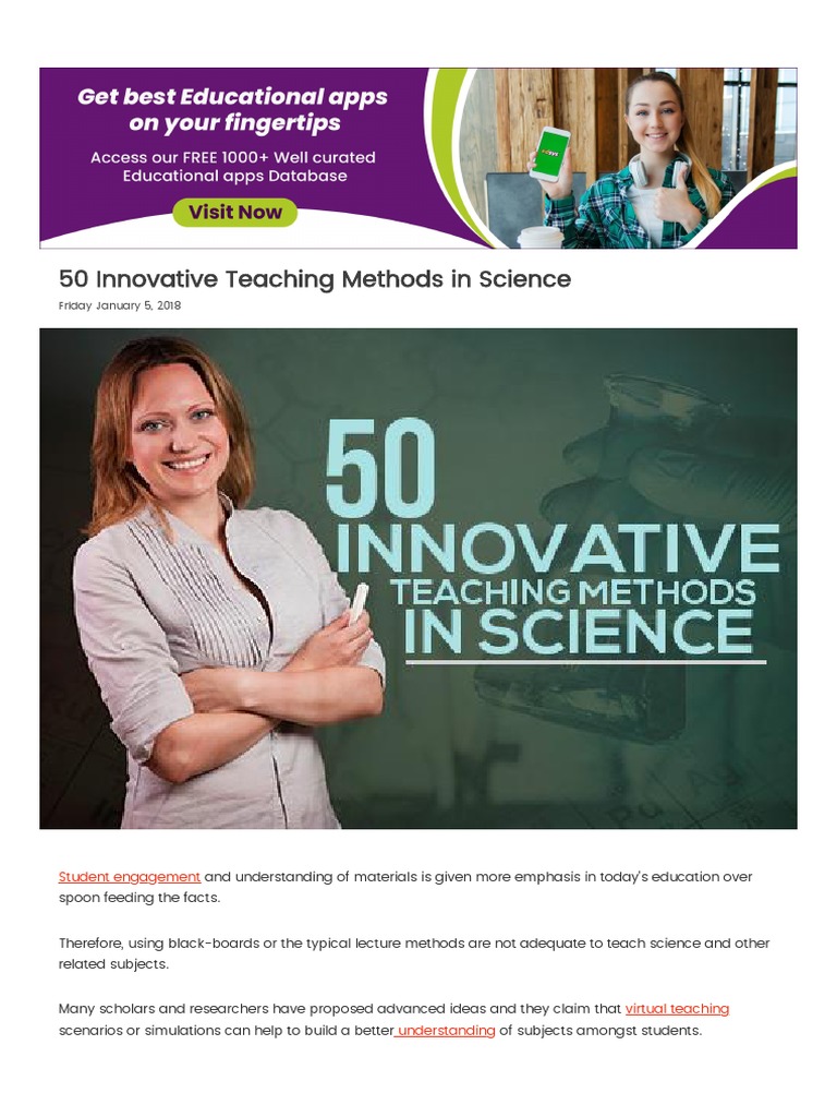 50 Innovative Teaching Methods in Science - Edsys | PDF | Science ...