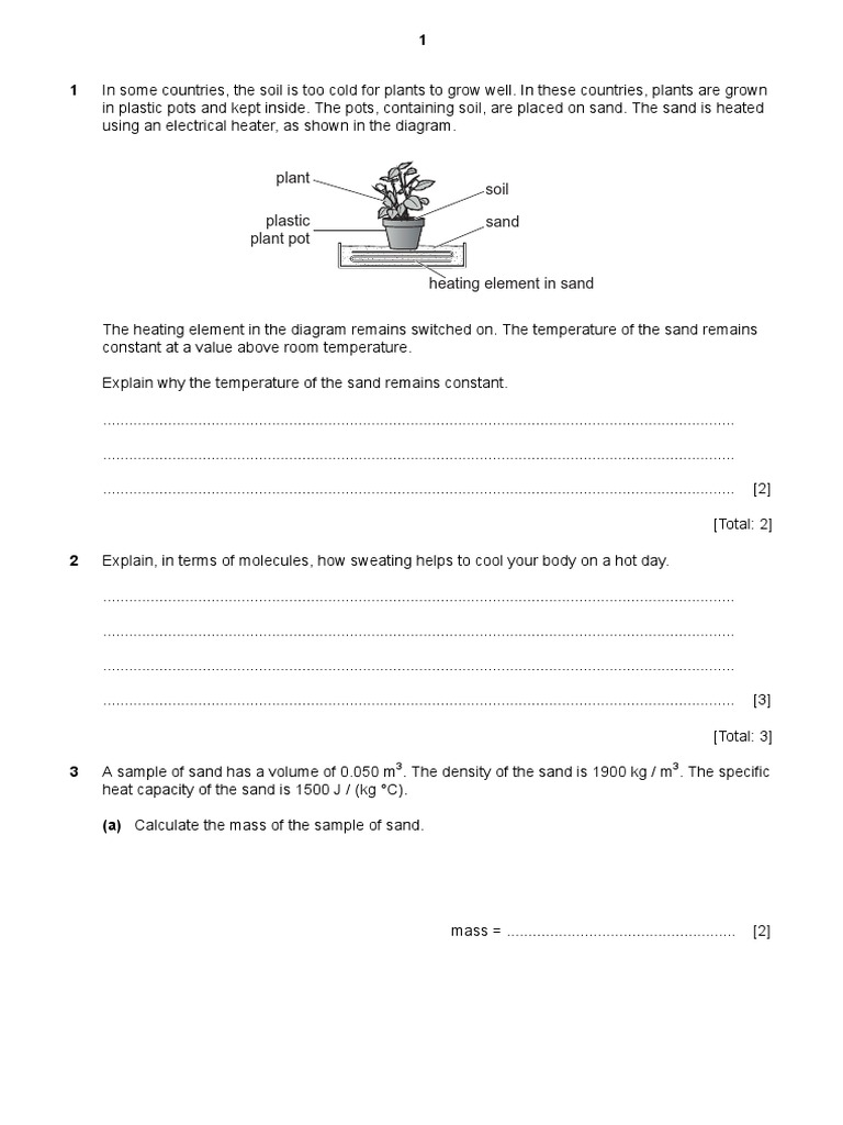 Thermal Physics QP | PDF | Gases | Temperature