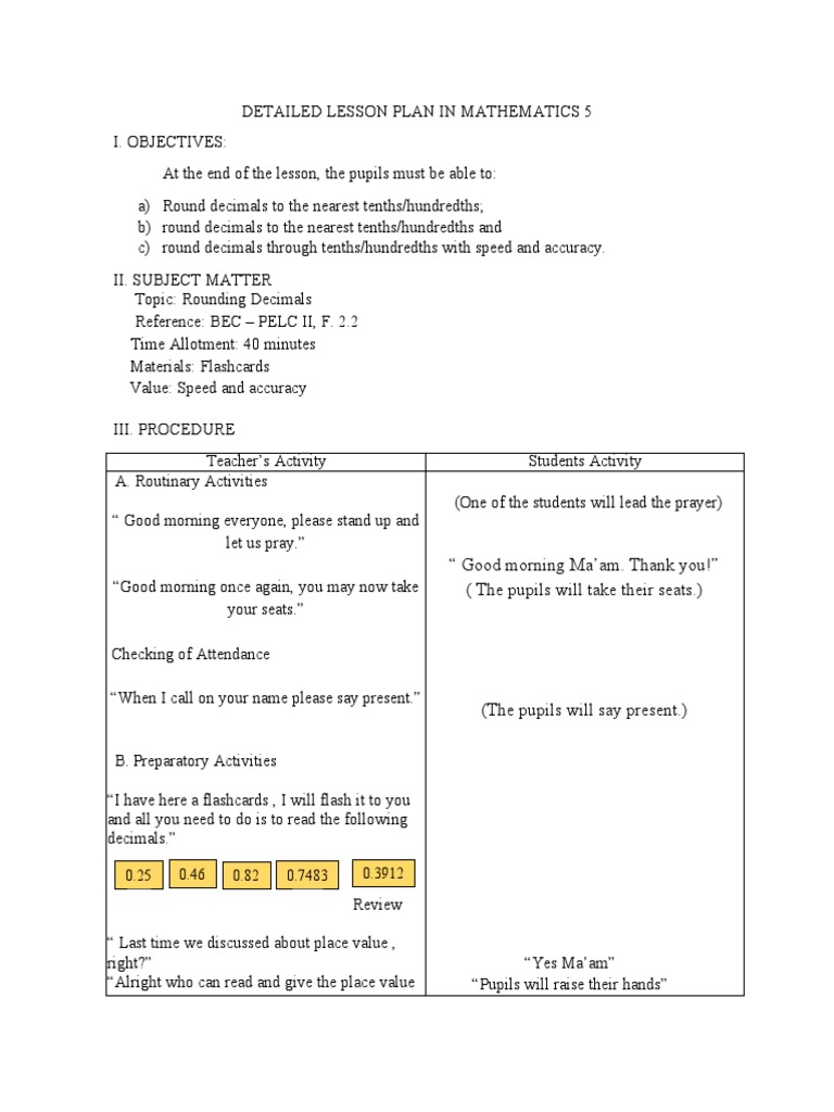 LP Math Rounding Decimals | PDF | Numbers | Mathematics