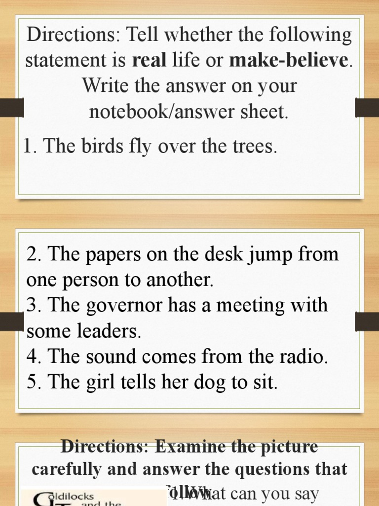 Real vs Make-Believe Worksheet | PDF | Foods