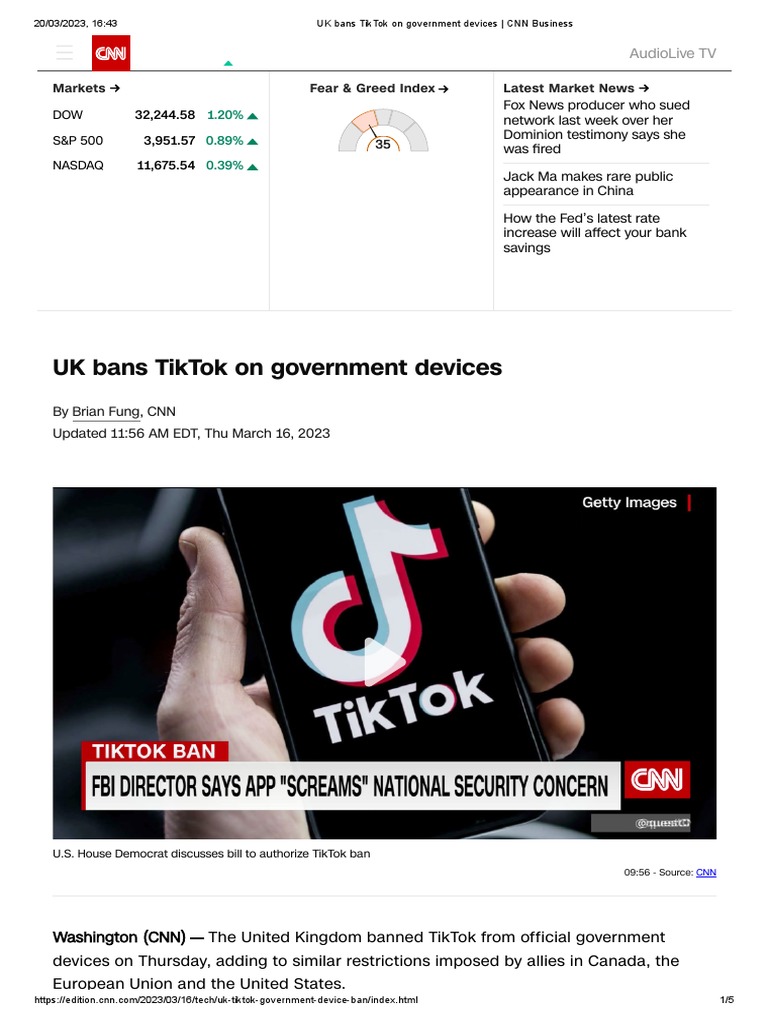UK Bans TikTok | PDF | European Union