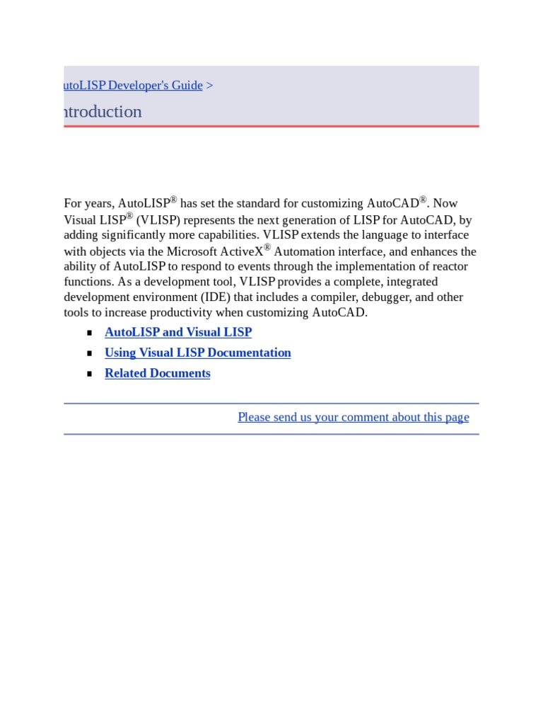 Autolisp Developer'S Guide : Autolisp and Visual Lisp Using Visual Lisp ...
