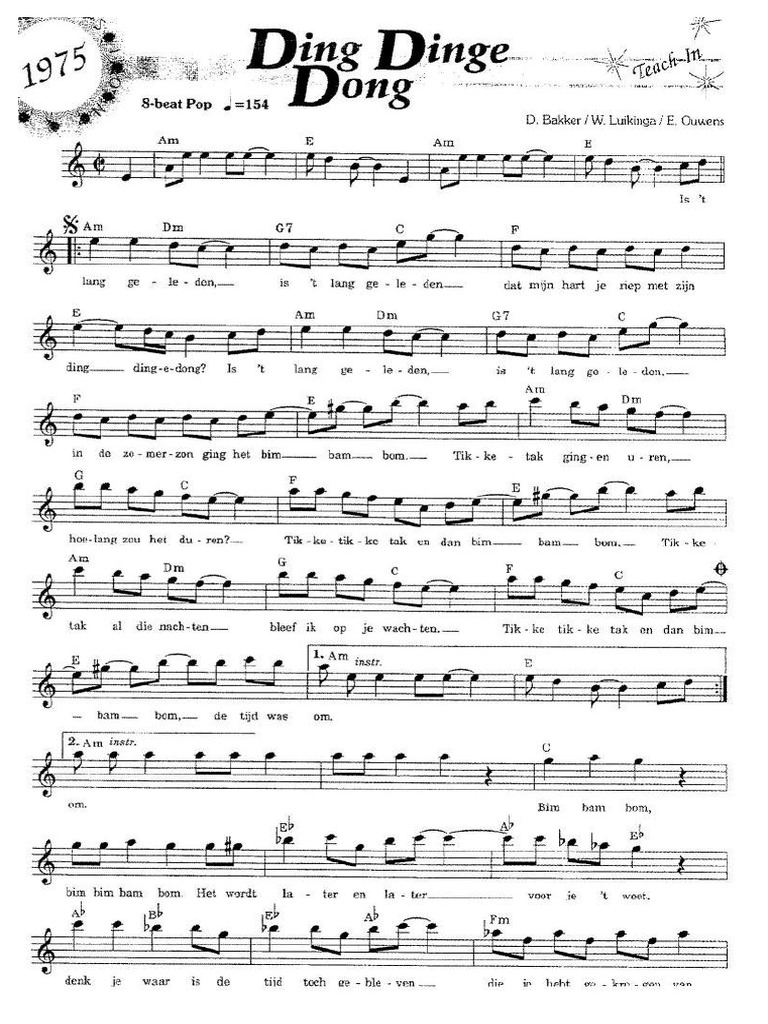 Ding Dinge Dong - Eurosong 1975 | PDF
