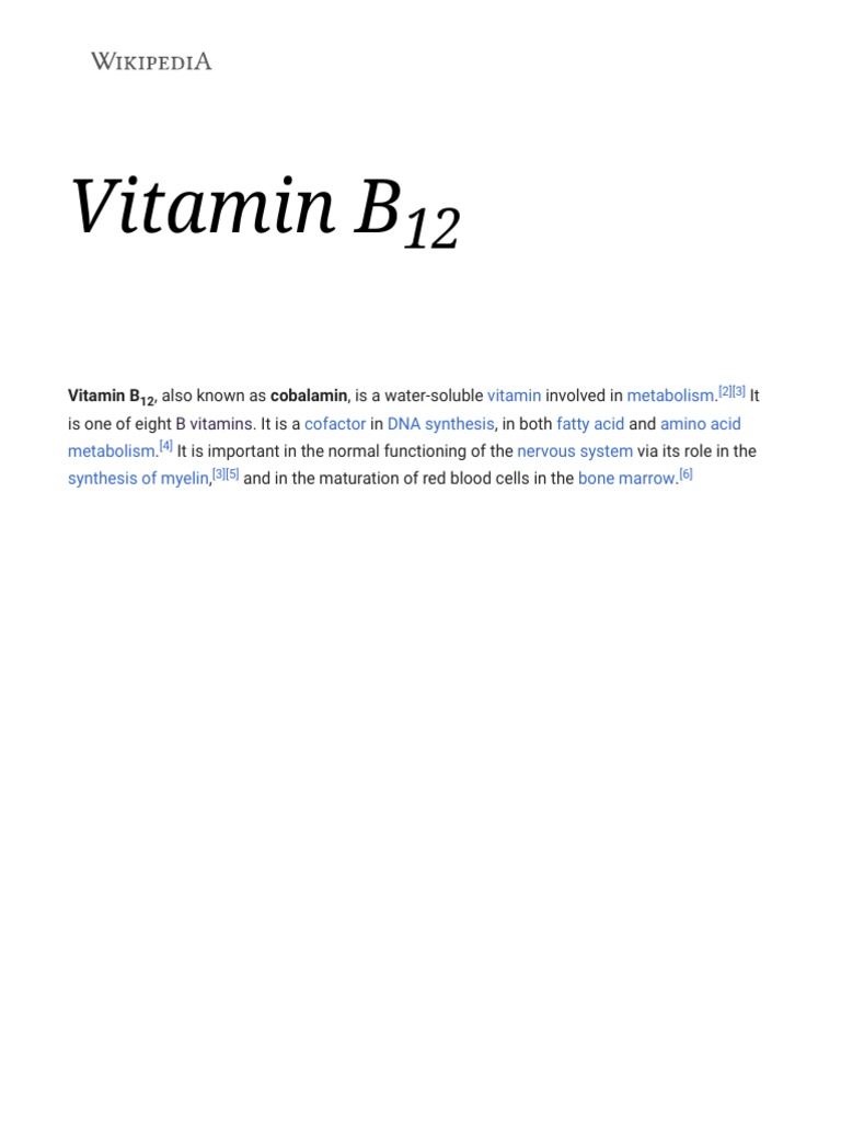 Vitamin B12 | PDF | Vitamin B12 | Digestion