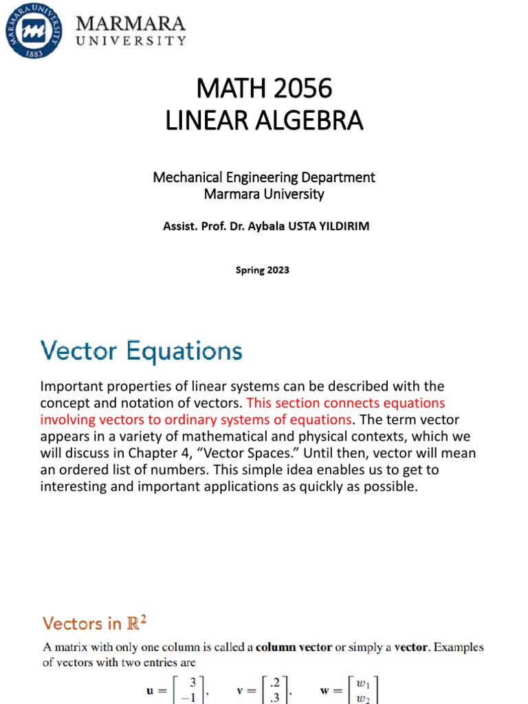 Linear - Algebra-Lecture - Notes - 2 (WEEK 3) | PDF Linear - Algebra-Lecture - Notes - 2 (WEEK 3) | PDF