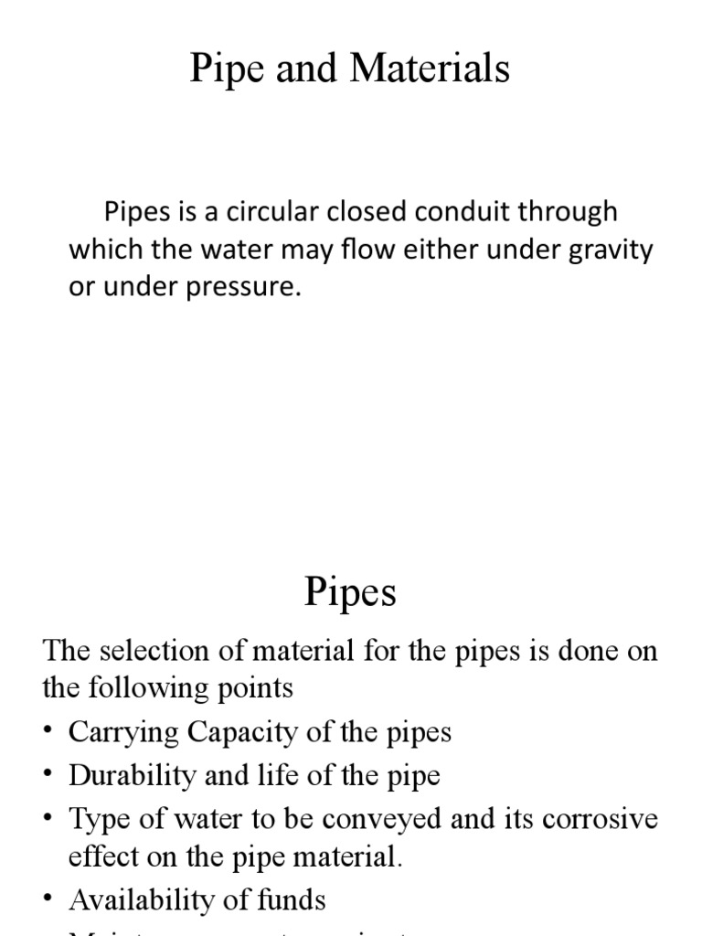 4.pipes & Water Quantity Estimation | PDF | Pipe (Fluid Conveyance ...