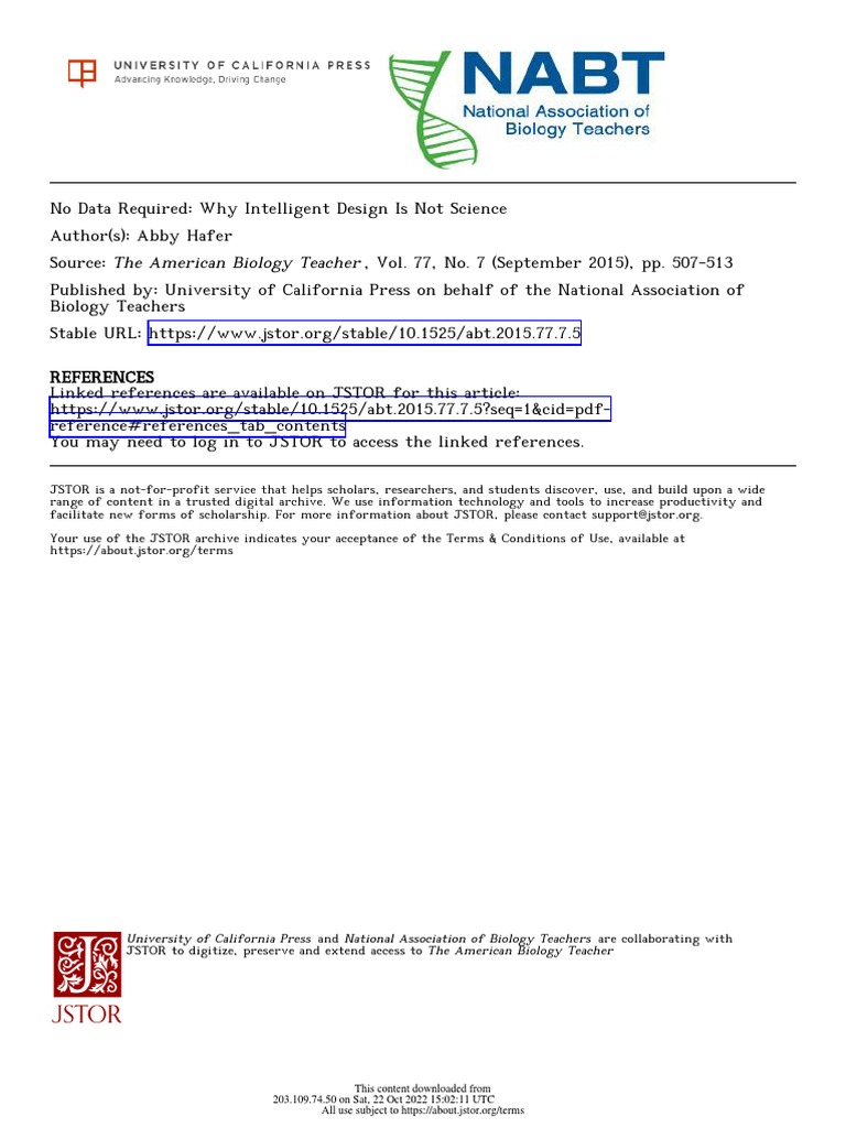 Why Intelligent Design Is Not Science | PDF | Intelligent Design | Science