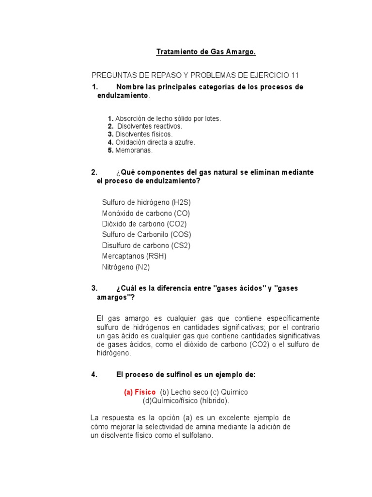 Tratamiento de Gas Amargo 1.0 | PDF | Gas natural | Dióxido de carbono