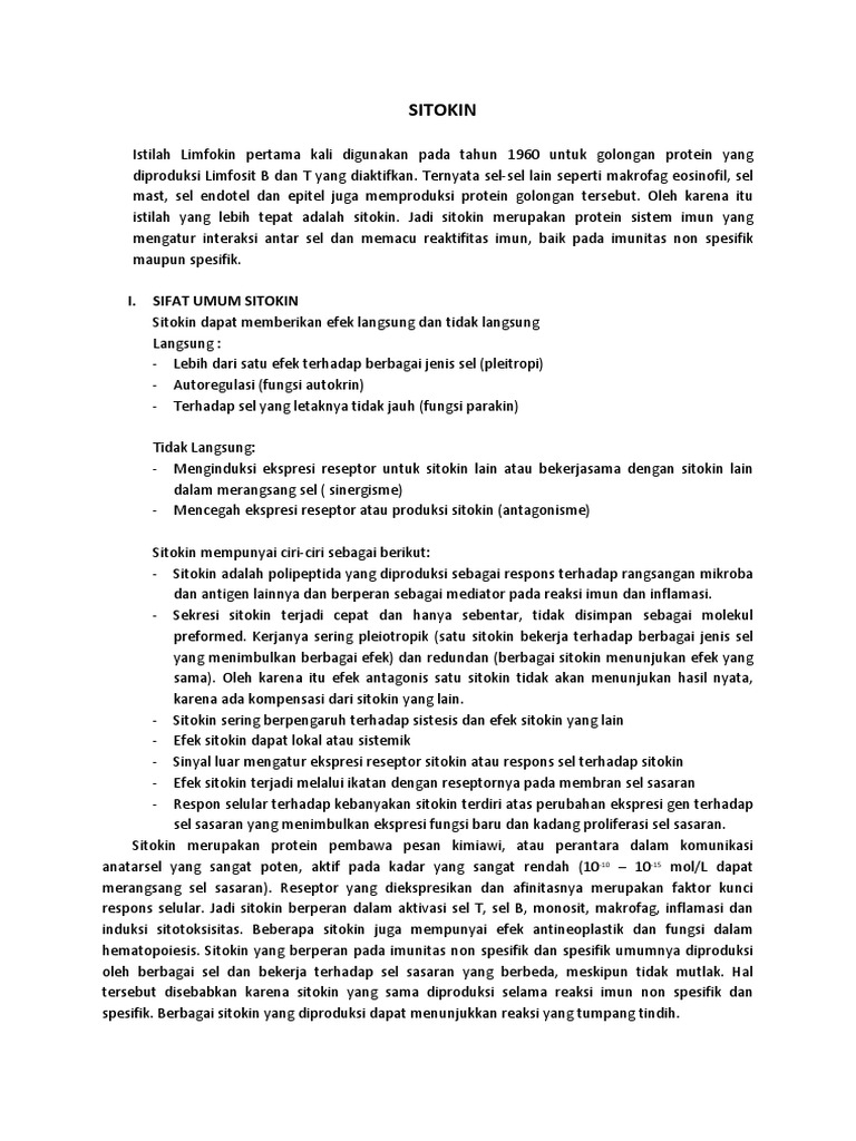 Sitokin | PDF | Kesehatan Holistik