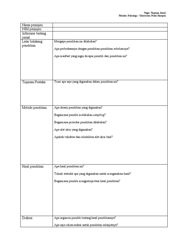 Template Review Jurnal | PDF