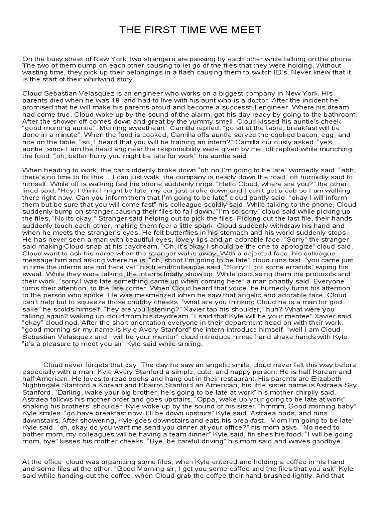 THE FIRST TIME WE MEET Short Stories | PDF