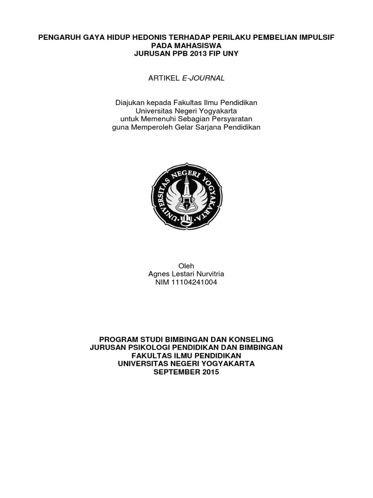 Gaya Hidup Hedonis dan Pembelian Impulsif | PDF | Sains & Matematika