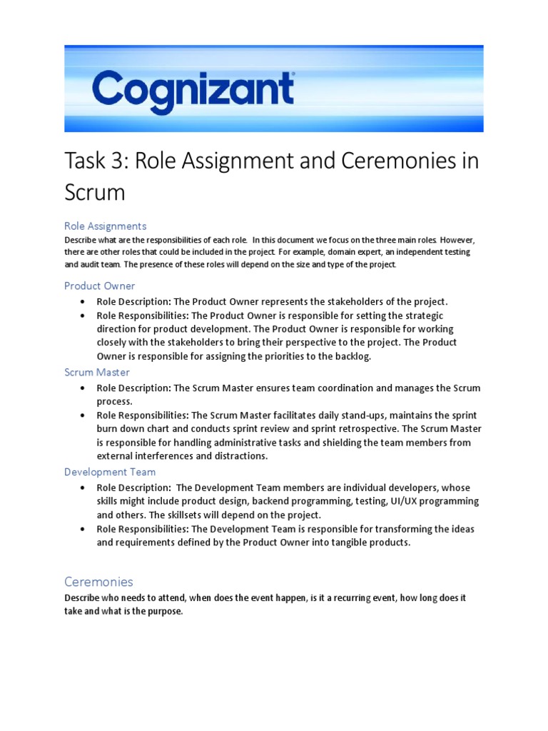Role Assignment - Cognizant | PDF
