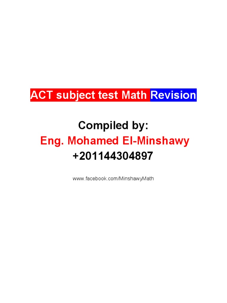ACT Math Test Preparation Guide | PDF | Area | Triangle