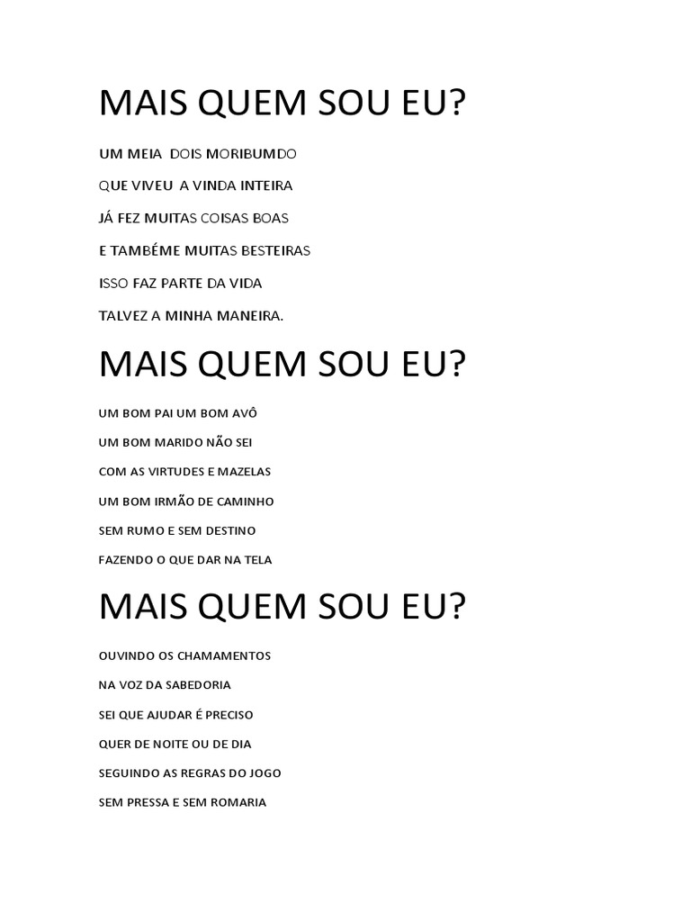 Quem Sou Eu Pdf
