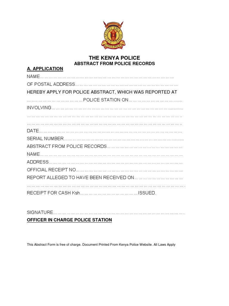 Kenya Police - Abstract | PDF | Law