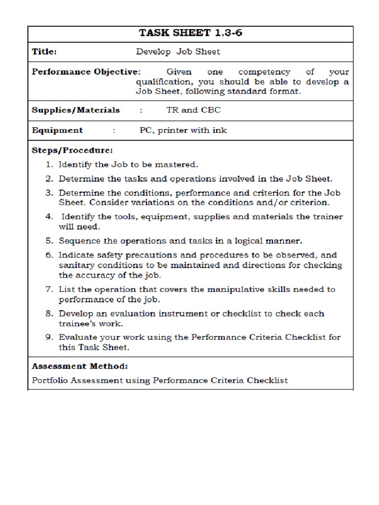 8 TS Develop Job Sheet | PDF
