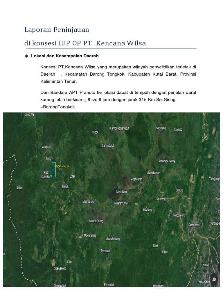 Laporan Hasil Penyelidikan Di IUP OP PT - KENCANA WILSA | PDF