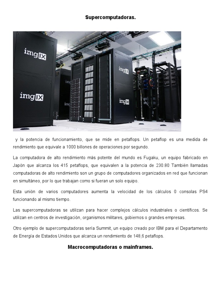 Supercomputadoras | PDF | Tecnología