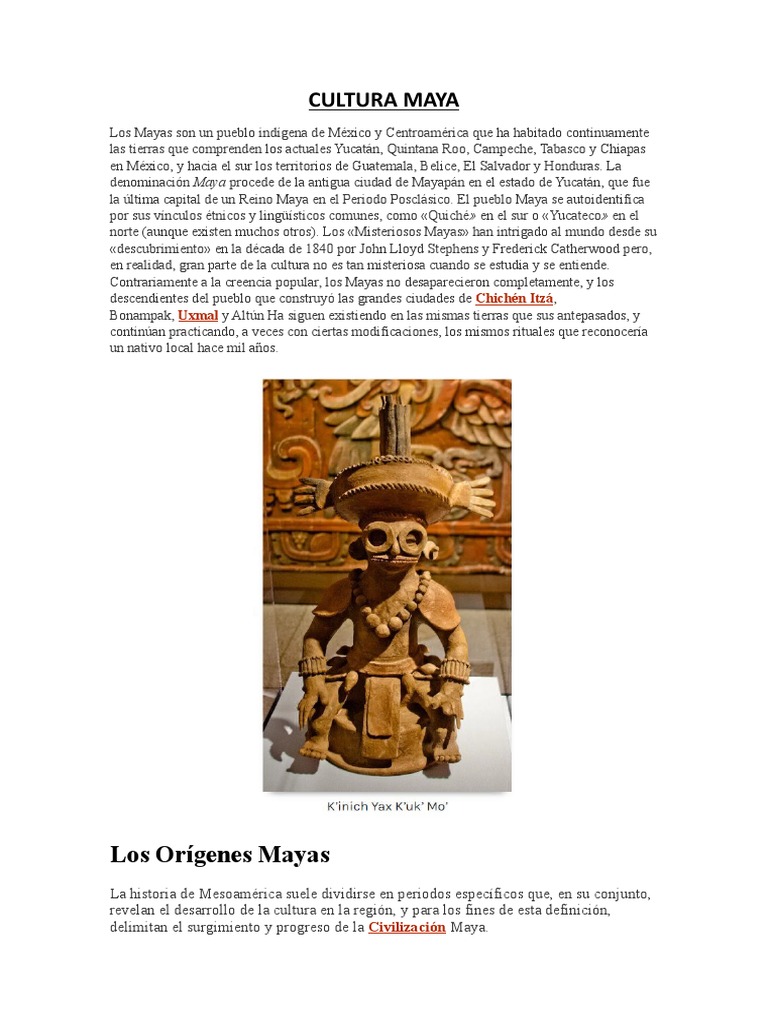 Cultura Maya | PDF | Civilización maya | Mesoamérica