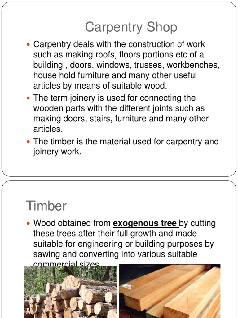 Carpentry | PDF | Lumber | Secondary Sector Of The Economy