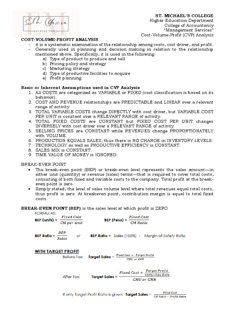 Module 3 - CVP Analysis | Download Free PDF | Financial Markets | Business Economics