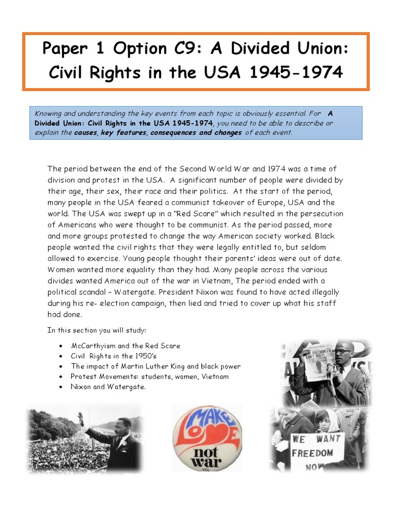 Cold War & Civil Rights USA 1945-74 | PDF | Joseph Mc Carthy | American ...
