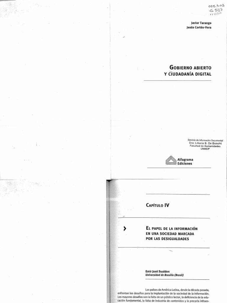 Suaiden PapelInformacionSociedadDesigualdades | PDF