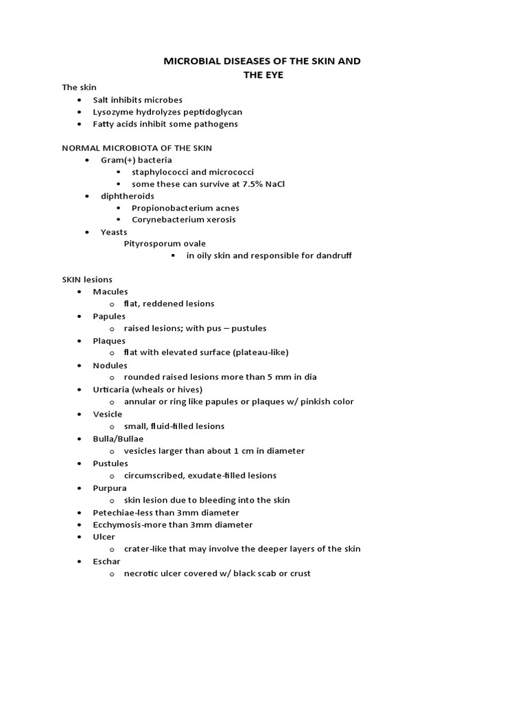 Lecture Note 2A DISEASES OF THE SKIN AND EYE | Download Free PDF ...