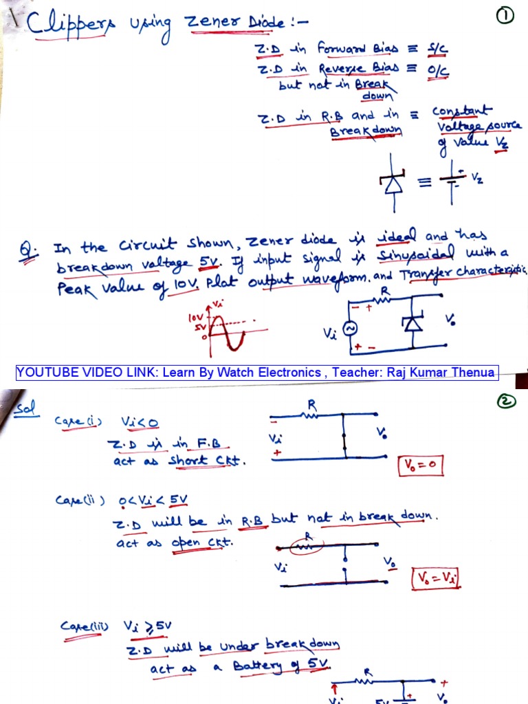 Clippers Using Zener Diode | PDF