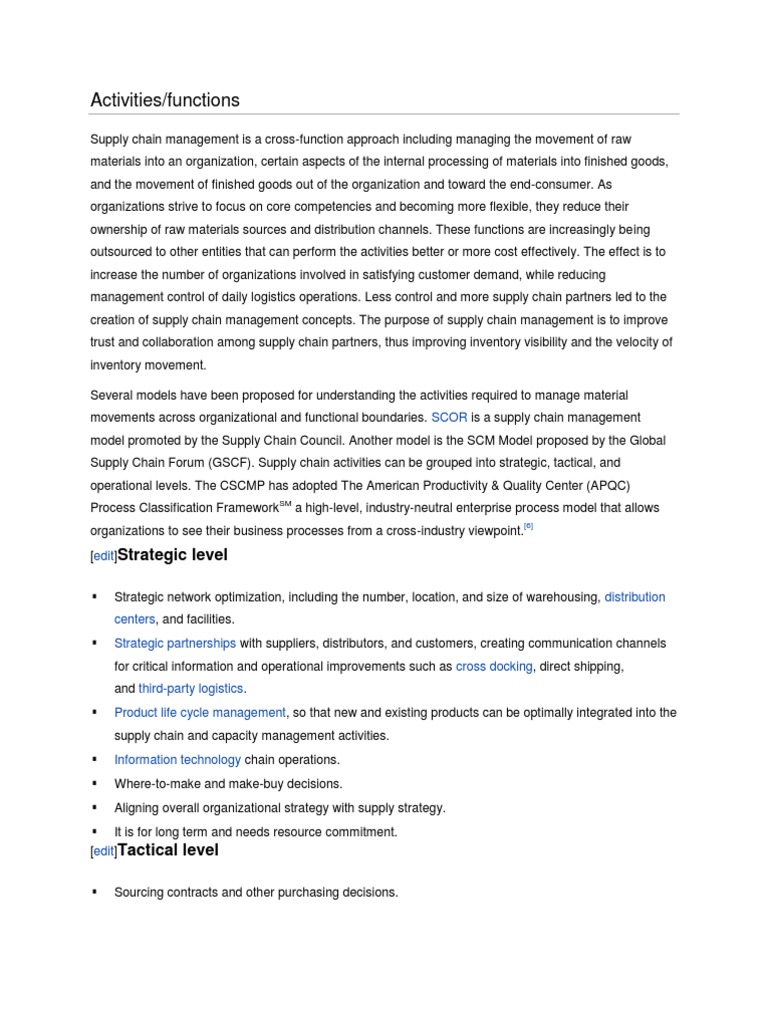 Functions of SCM | PDF | Supply Chain Management | Supply Chain