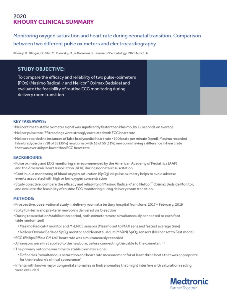 Nellcor Khoury Clinical Summary | PDF | Heart Rate | Electrocardiography