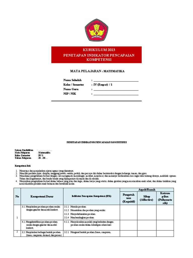 Penetapan IPK Matematika 4 | PDF