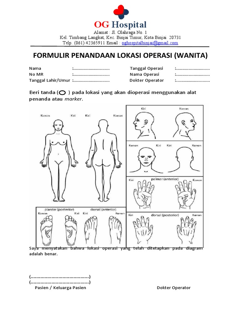 Formulir Penandaan Lokasi Operasi | PDF