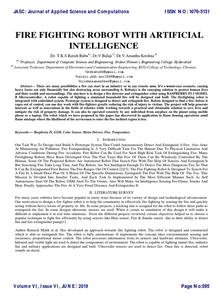 AI-Powered Fire Fighting Robot Design | PDF | Fires | Sensor