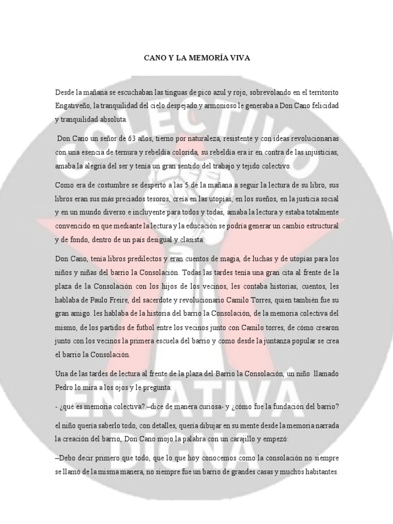 Don Cano y la memoria viva del barrio La Consolación | PDF