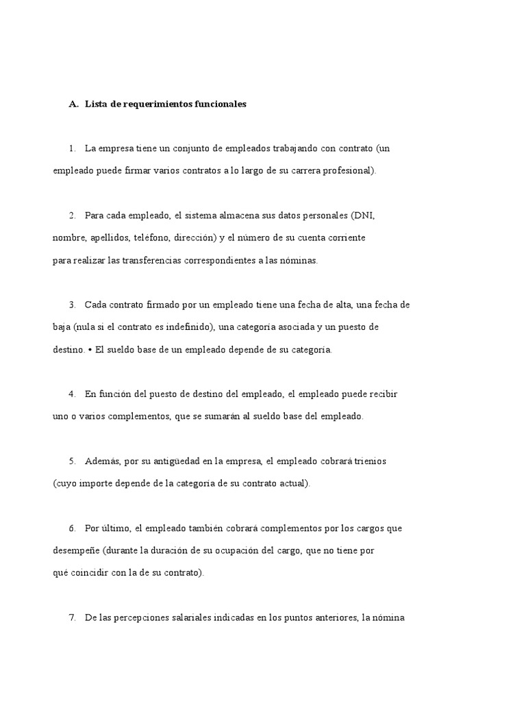 Lista De Requerimientos Funcionales Actividad De Poo Pdf 0643